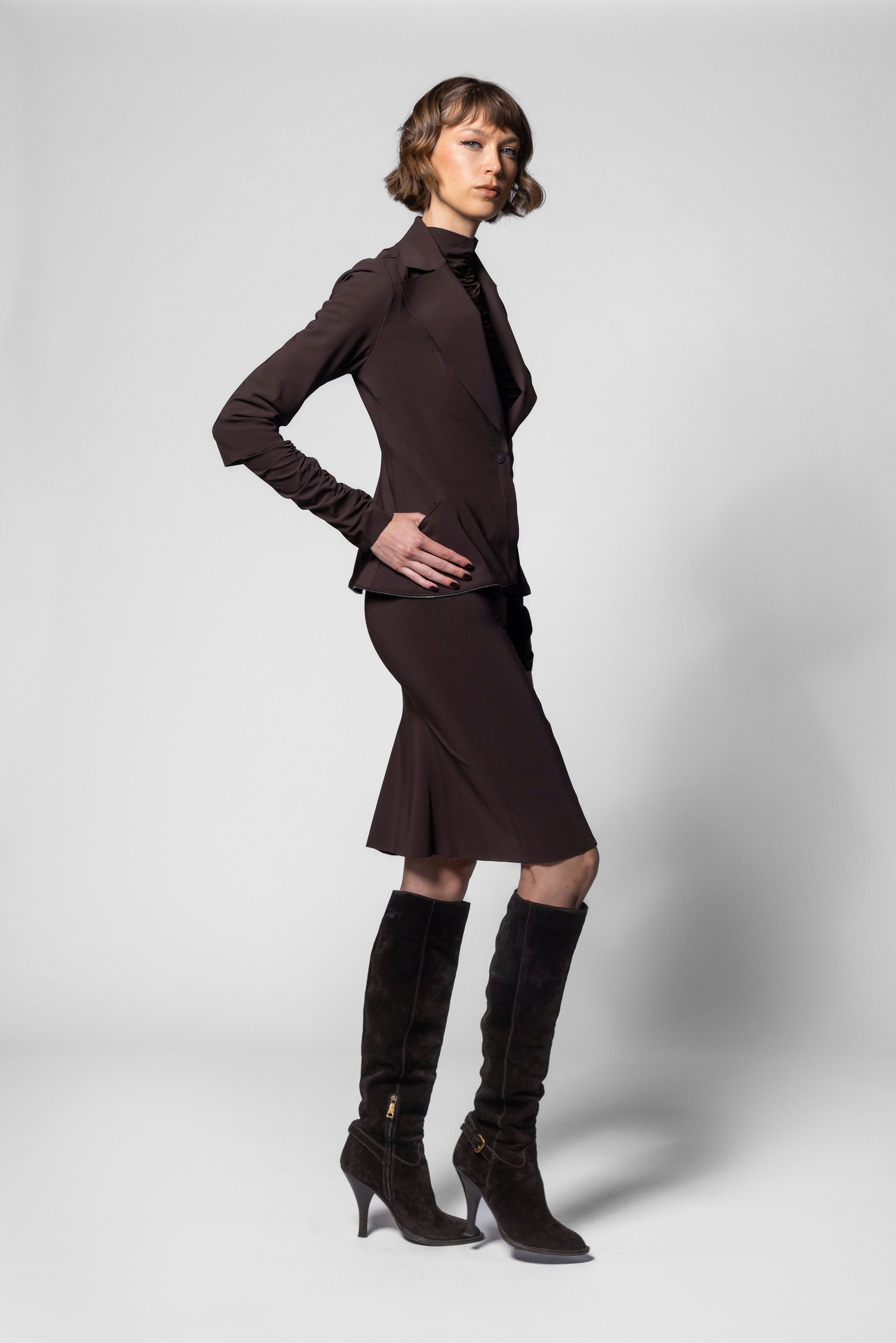 Romola Jacket - Espresso – Maria Pinto