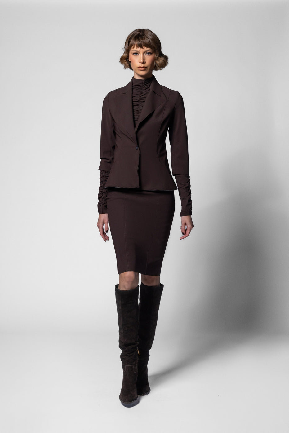Romola Jacket - Espresso – Maria Pinto